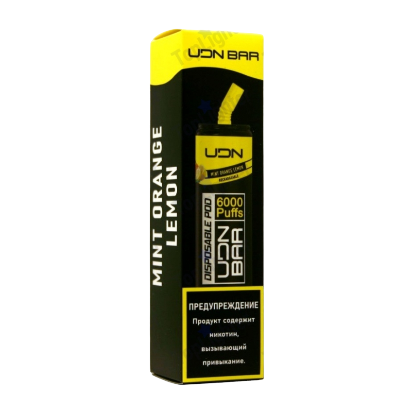 Купить UDN BAR 6000 Mint Orange Lemonade (6000 затяжек) - Кальян Хат